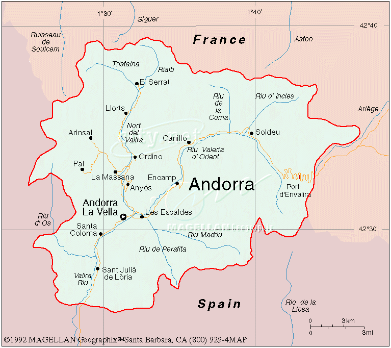 Encamp Karte - Andorra