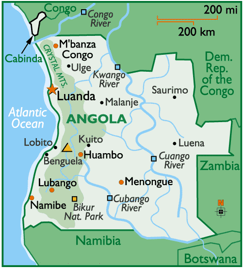 Huambo Karte - Angola