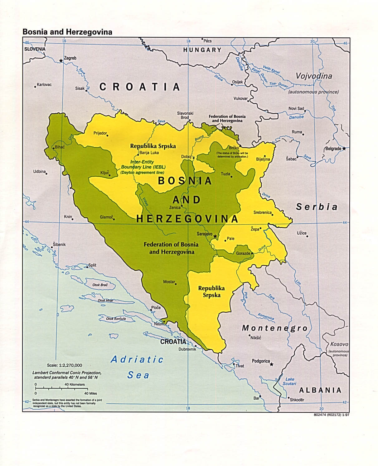 Bosnien Und Herzegowina Karte Bosnien Und Herzegowina