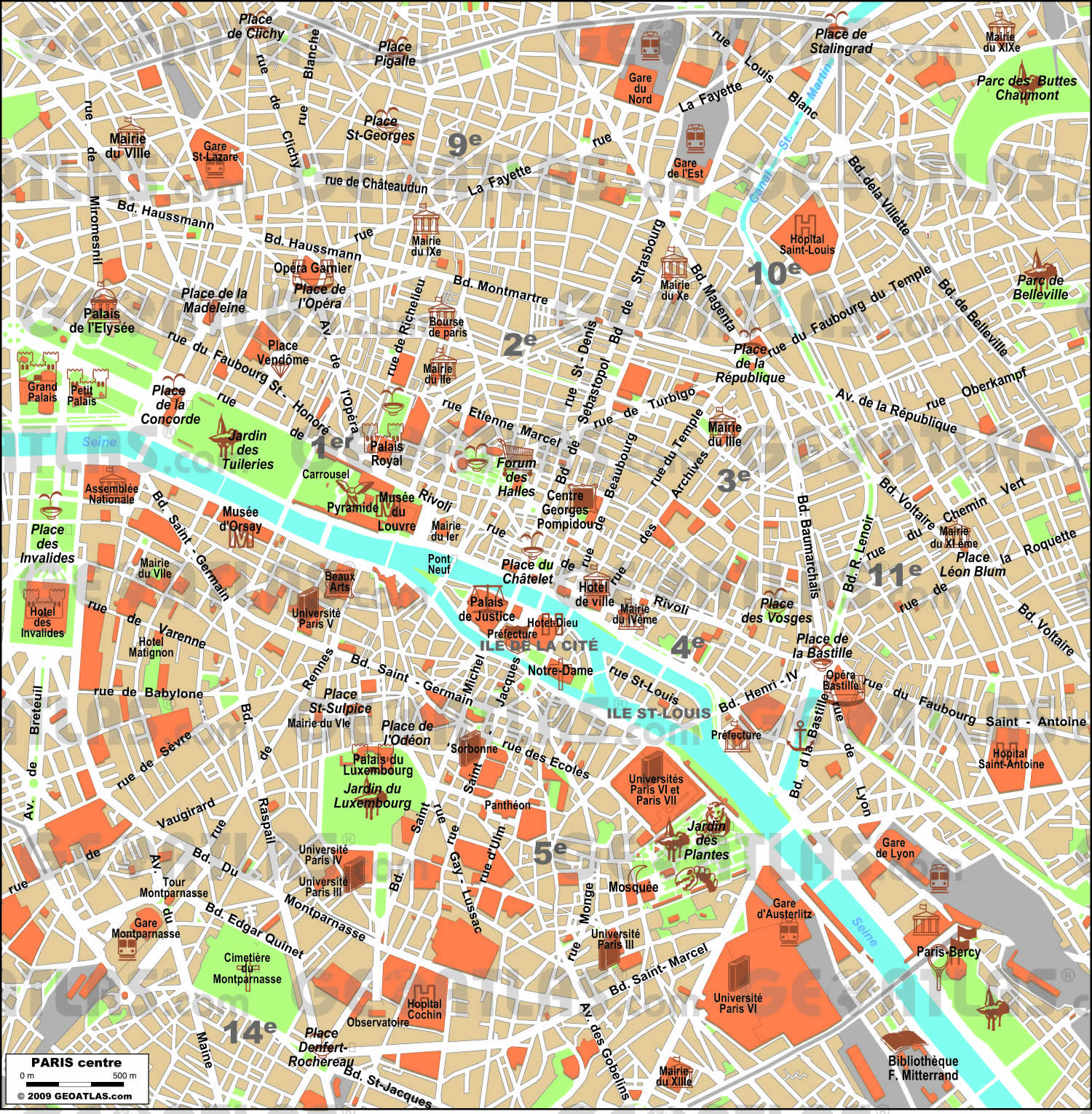 Paris Frankreich Karte