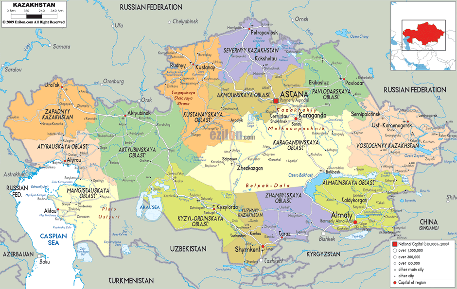 Aktubinsk Karte - Kasachstan