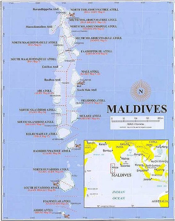 Insel Malediven Karte
