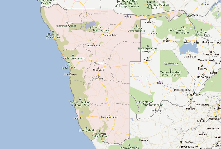 Namibia Karte - Namibia