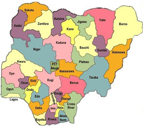 Zaria Karte - Nigeria