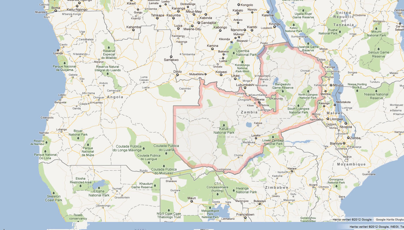 Sambia Karte - Sambia