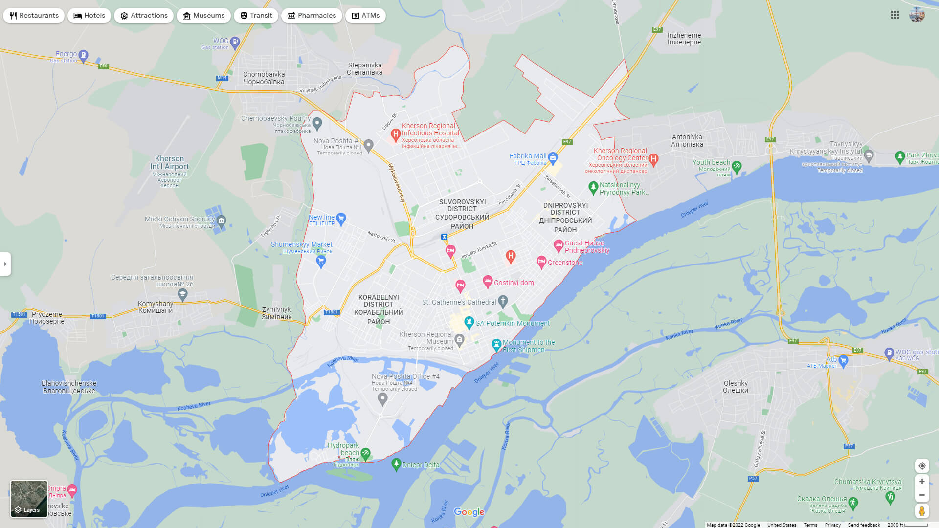 Kherson Karte - Ukraine